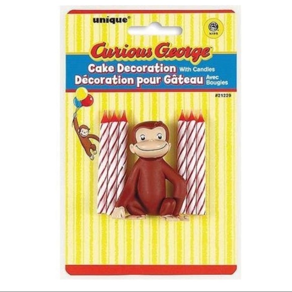 Other | Curios George Candles And Cake Topper 6piece Set | Poshmark